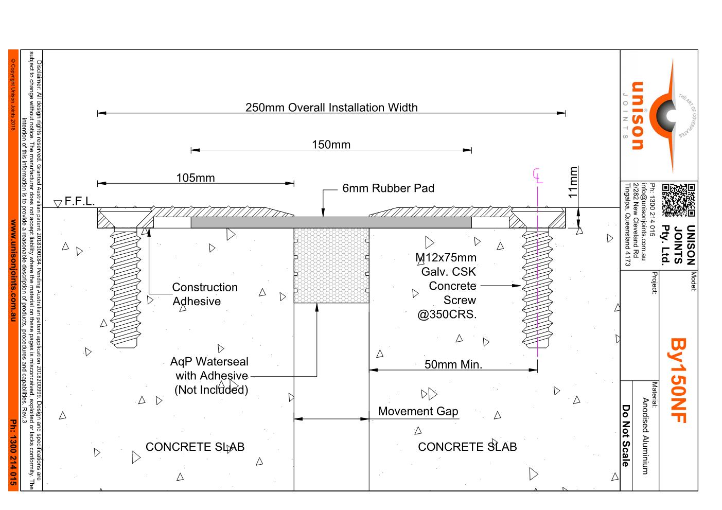Disability Certified Flush Carpark & Ramp movement joint system