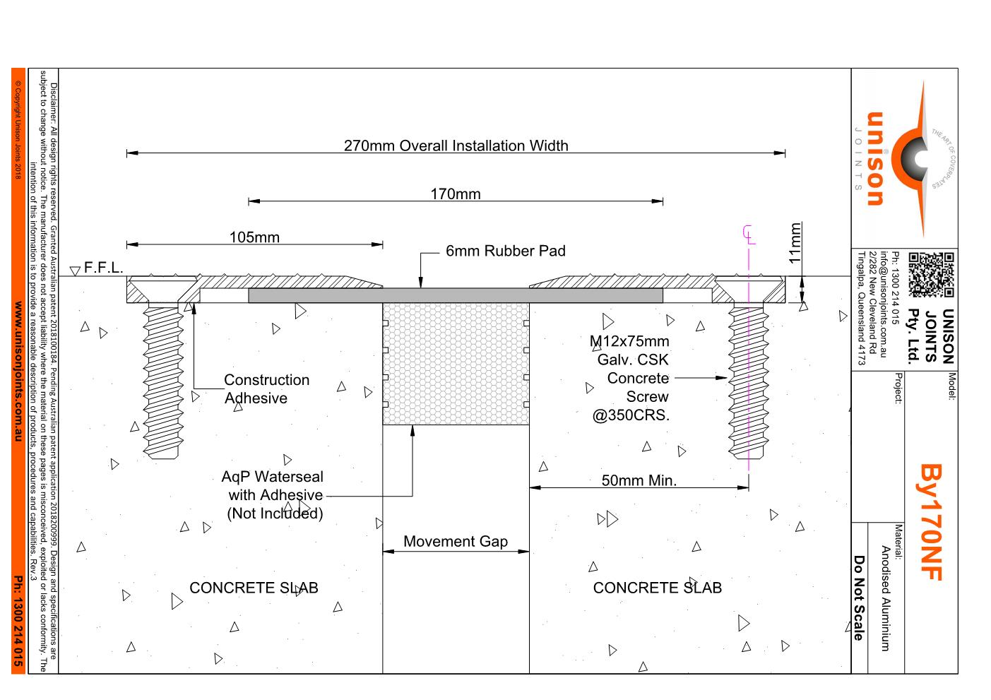 Disability Certified Flush Carpark & Ramp movement joint system