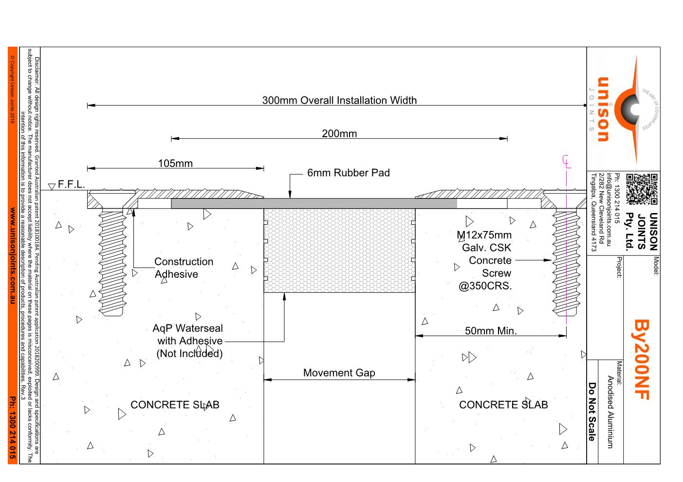 Disability Certified Flush Carpark & Ramp movement joint system