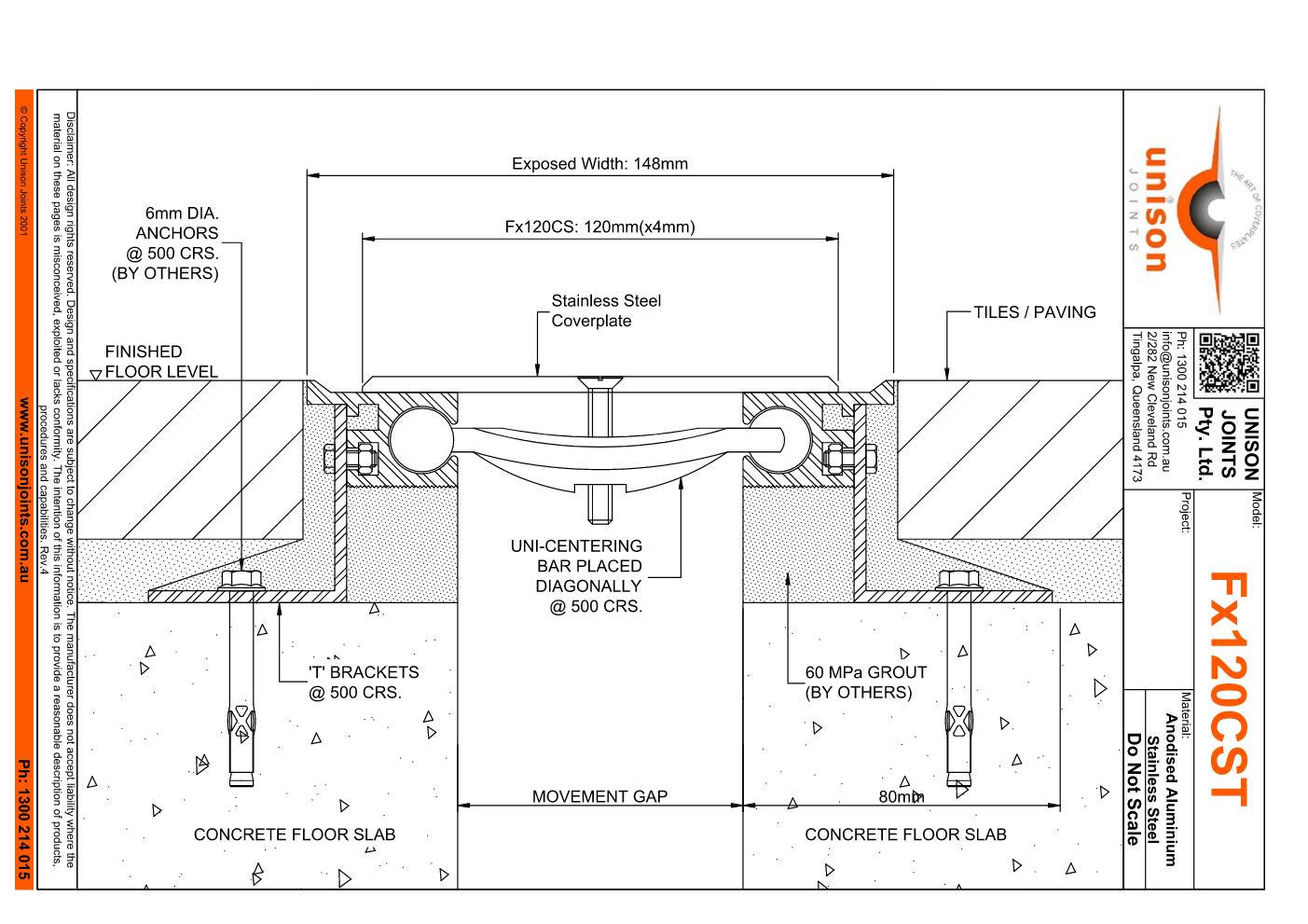Fx CST - Unison Joints High Performance Bespoke Coverplates