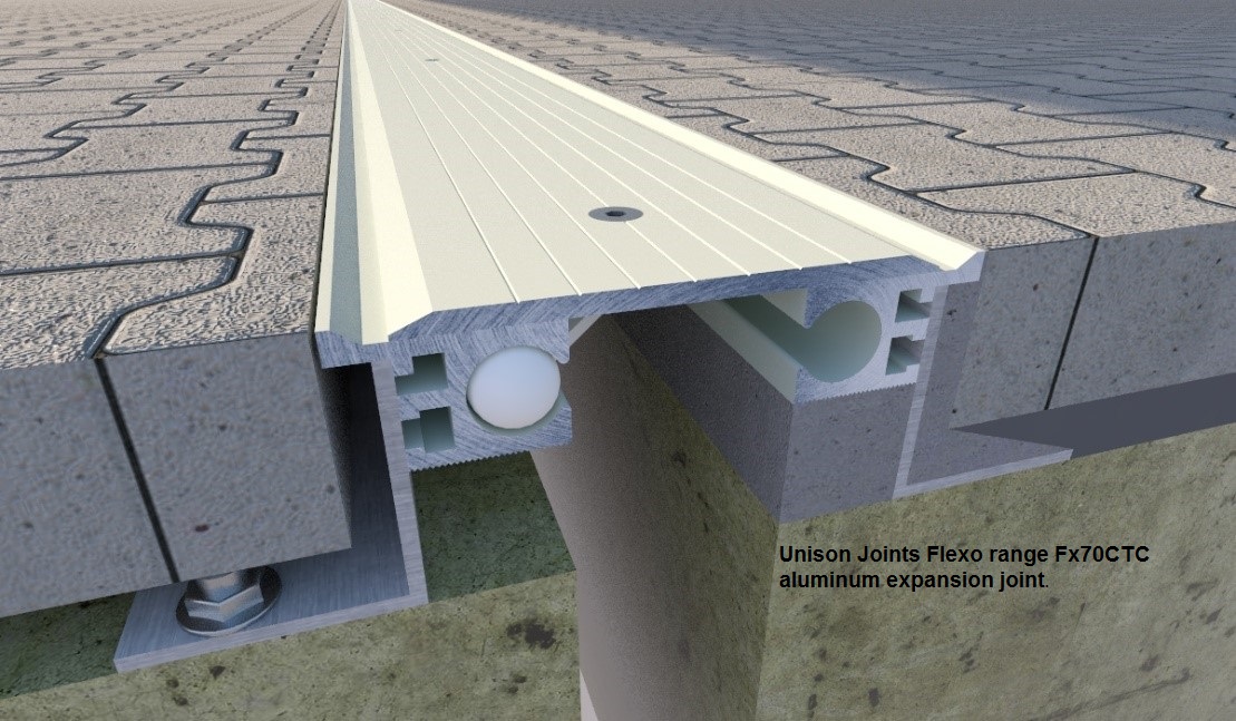 Unison Joints Flexo range Fx70CTC aluminum expansion joint - Unison ...